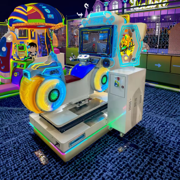 Arcade Racing Game Swing Machine Kiddie Ride Motorcycle Simulator in P ...